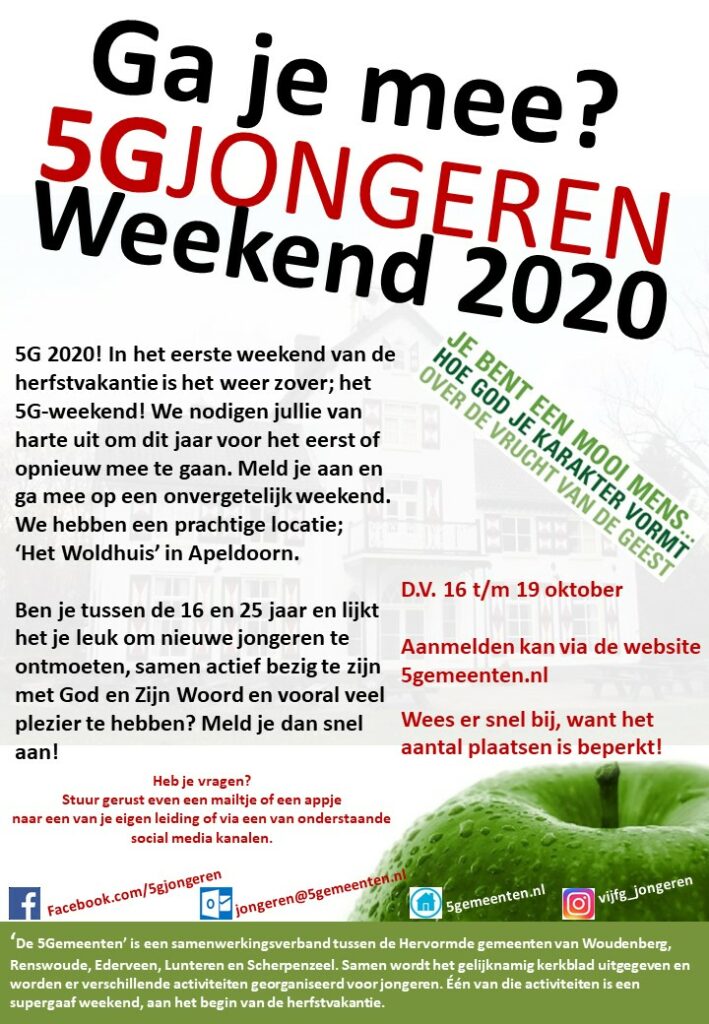 Datum wijziging!! Het 5G weekend zal ook dit jaar het eerste weekend ...